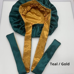 Double Layer Satin Hair Care Bonnet With Long Tie Reversible Bestseller ...