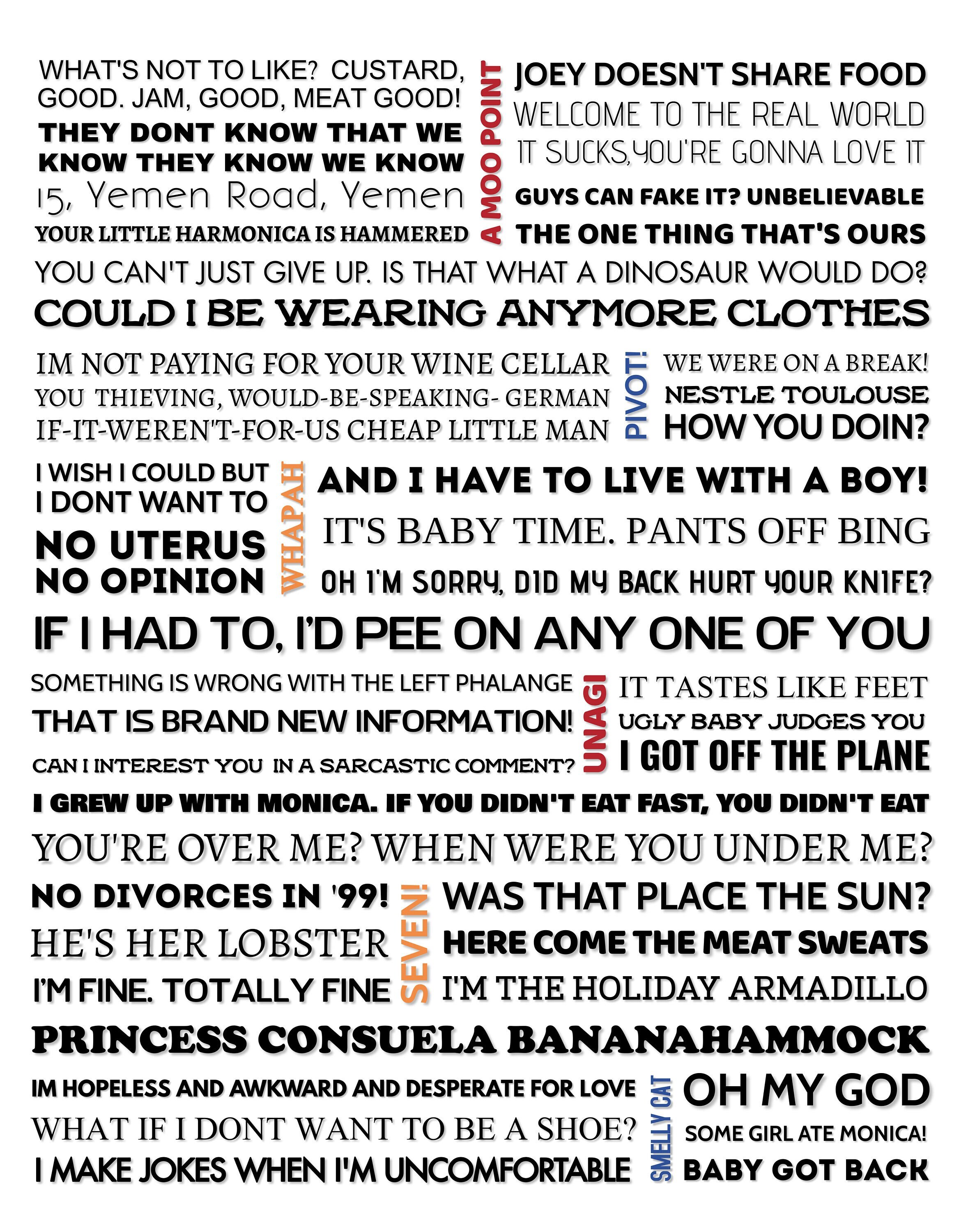 Friends Poster Digital Print Quotes Wall Decor TV SHOW - Etsy