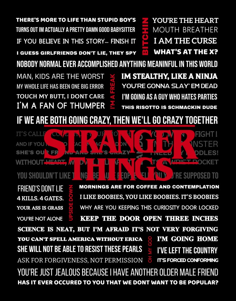 Stranger Things Quotes Poster Digital Prints Quotes Wall - Etsy