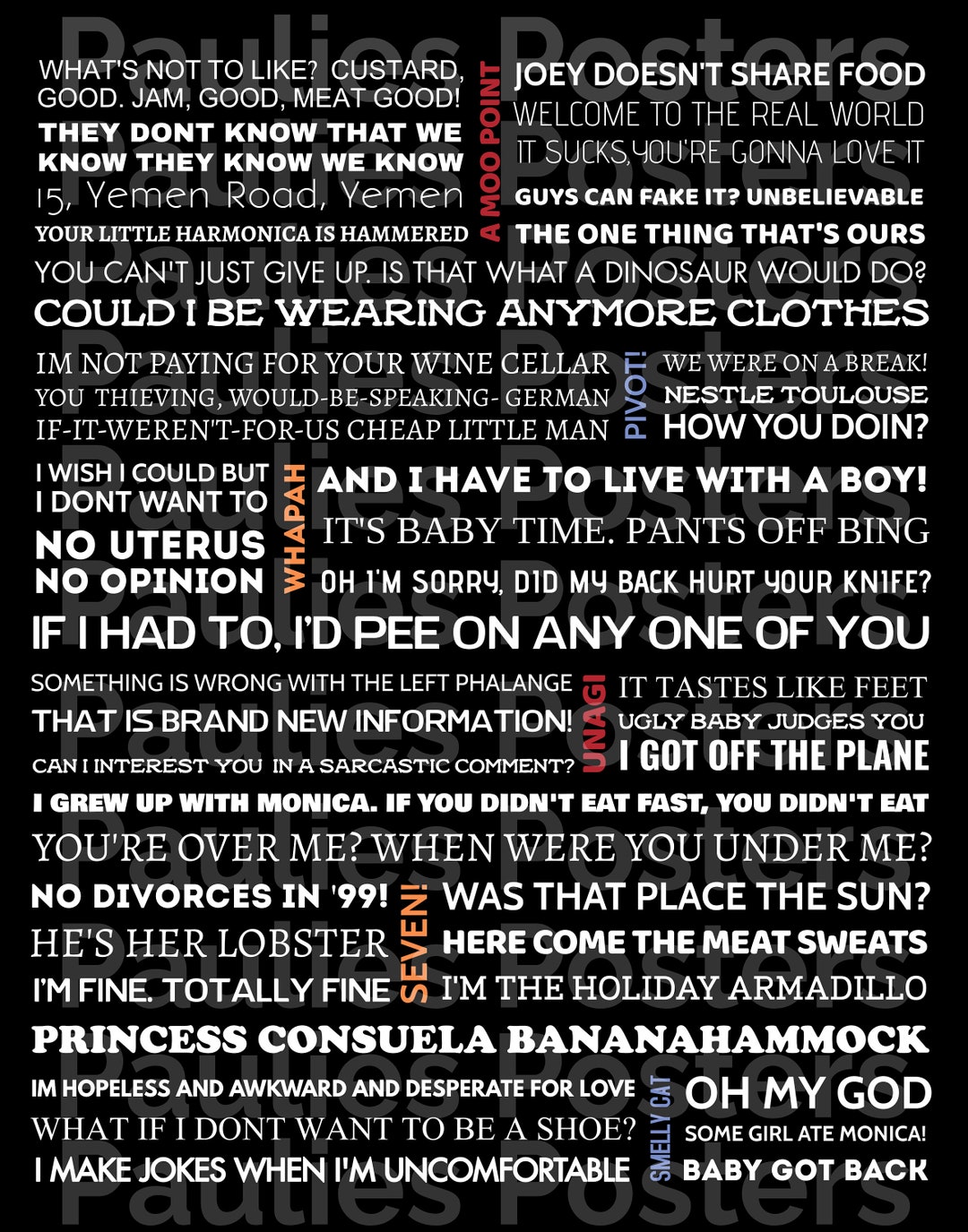 Friends Poster; Digital Print; Quotes; Wall Decor; TV SHOW - Etsy