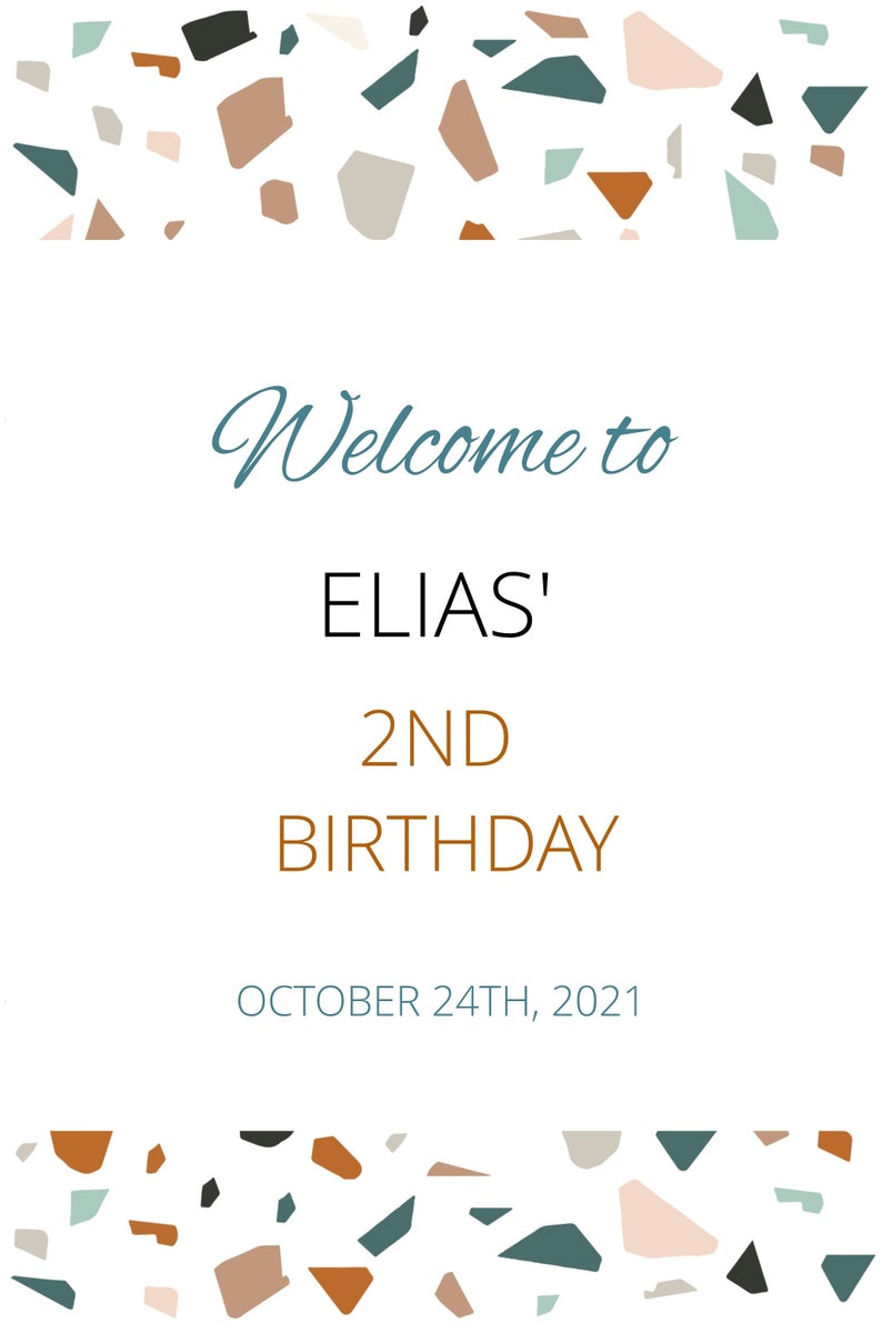 Terrazzo Welcome Sign Template, 20x30 Instant Download W/custom Text - Etsy