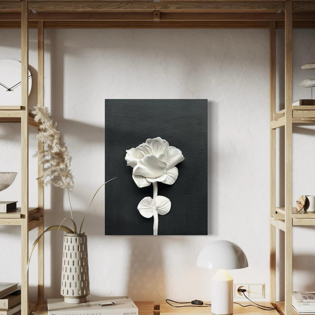 3D Flower Petals I Flower Sculpture I 8x10 I Original I B&W Art I Clay ...