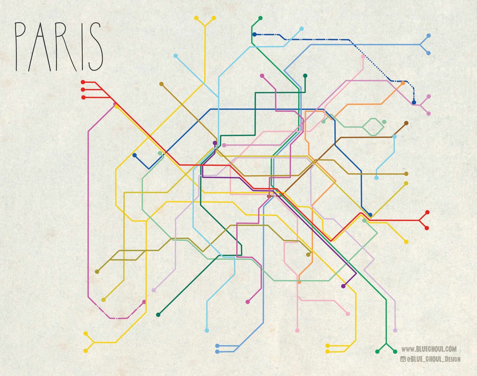 Paris Minimal Subway Map, Minimalism, Minimalist Art, Minimal Subway ...