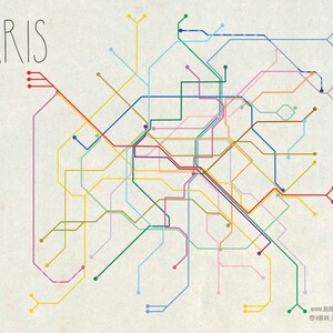 Paris Minimal Subway Map, Minimalism, Minimalist Art, Minimal Subway ...
