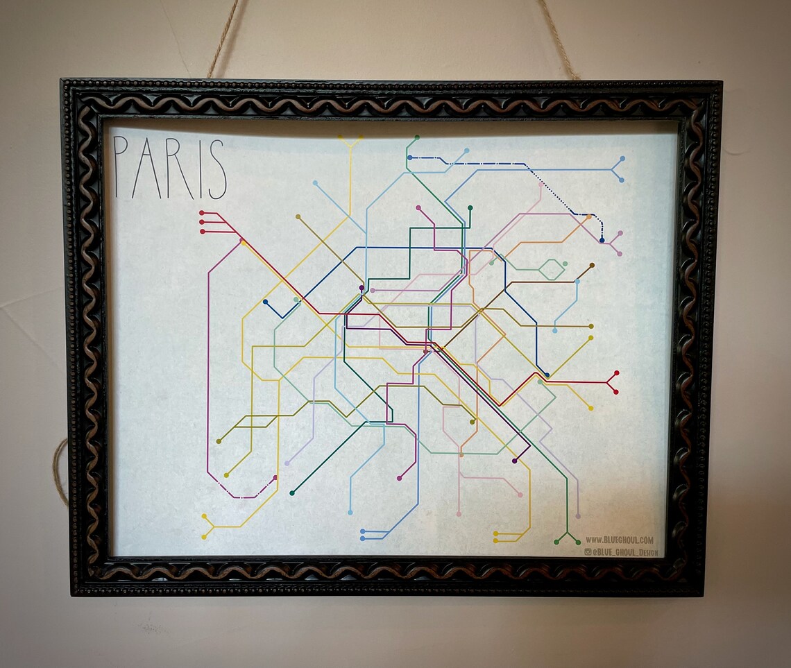 Paris Minimal Subway Map, Minimalism, Minimalist Art, Minimal Subway ...