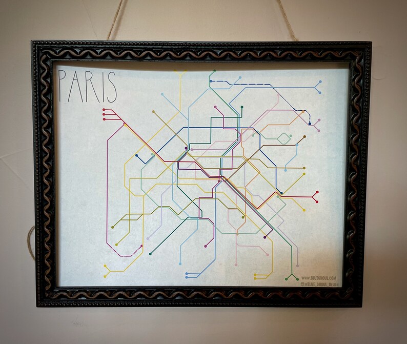 Paris Minimal Subway Map, Minimalism, Minimalist Art, Minimal Subway ...