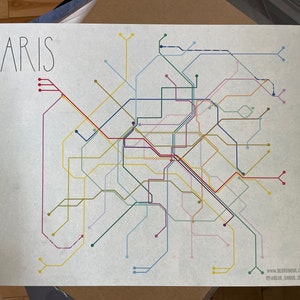 Paris Minimal Subway Map, Minimalism, Minimalist Art, Minimal Subway ...