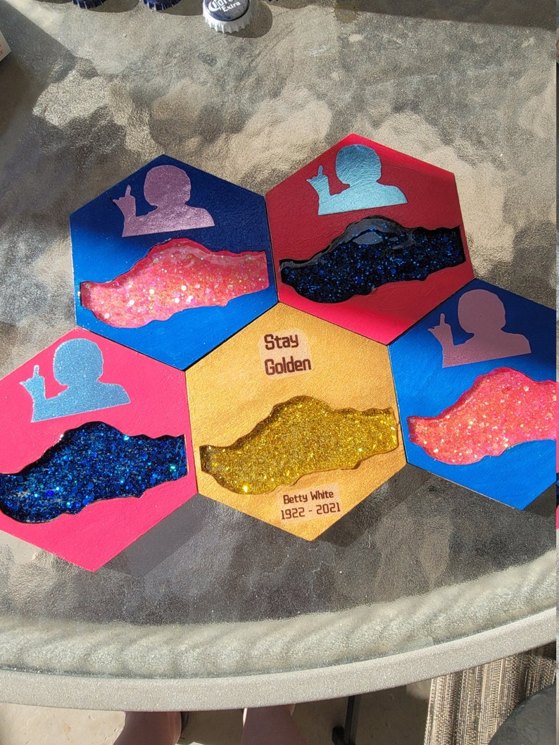 Set of 5 Coasters Betty White Coasters Middle Finger - Etsy