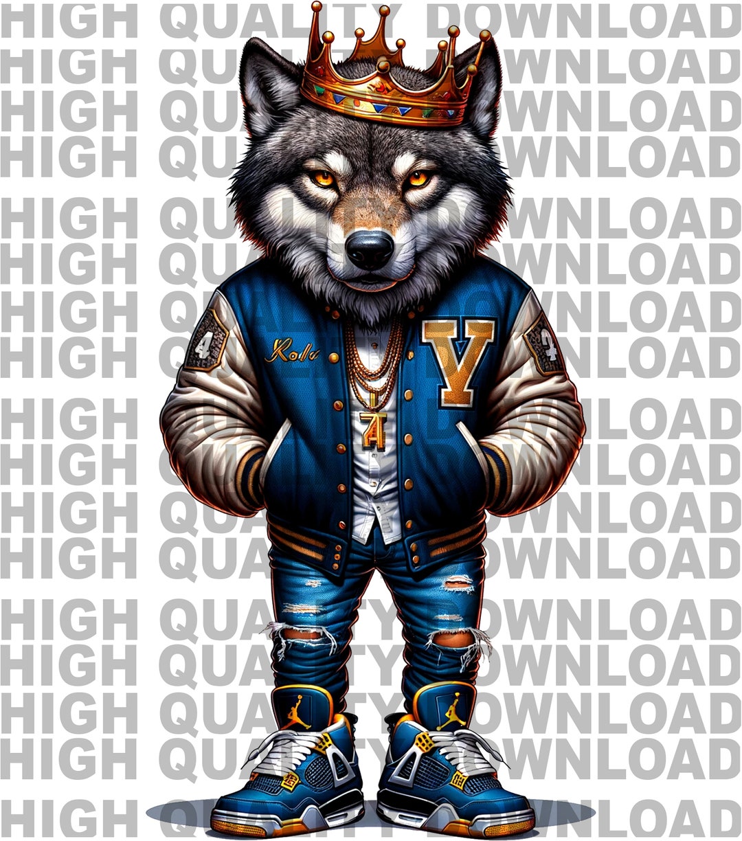 Graffiti Hip Hop Wolf, Cartoon Wolf, King Wolf Png, Sublimation ...