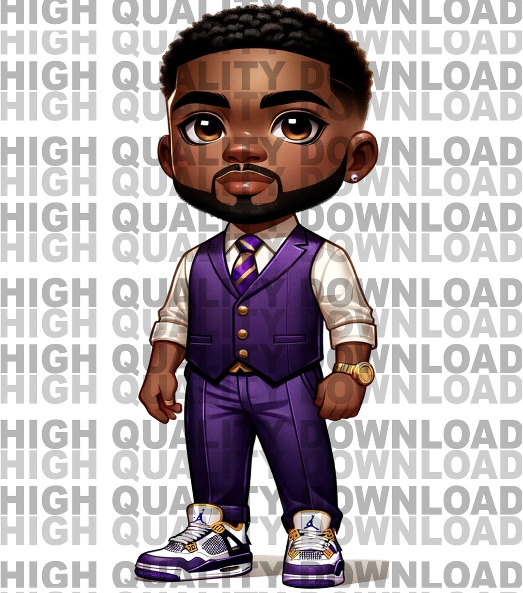 Purple and Gold Chibi Digital Download Png - Etsy