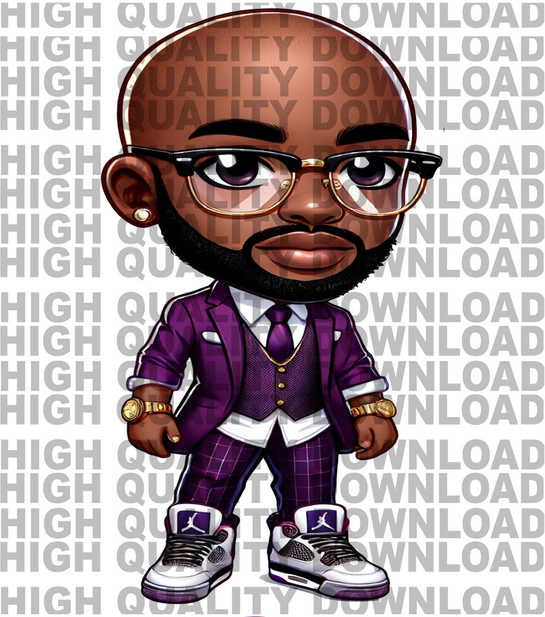 Purple and Gold Chibi Digital Download Png - Etsy