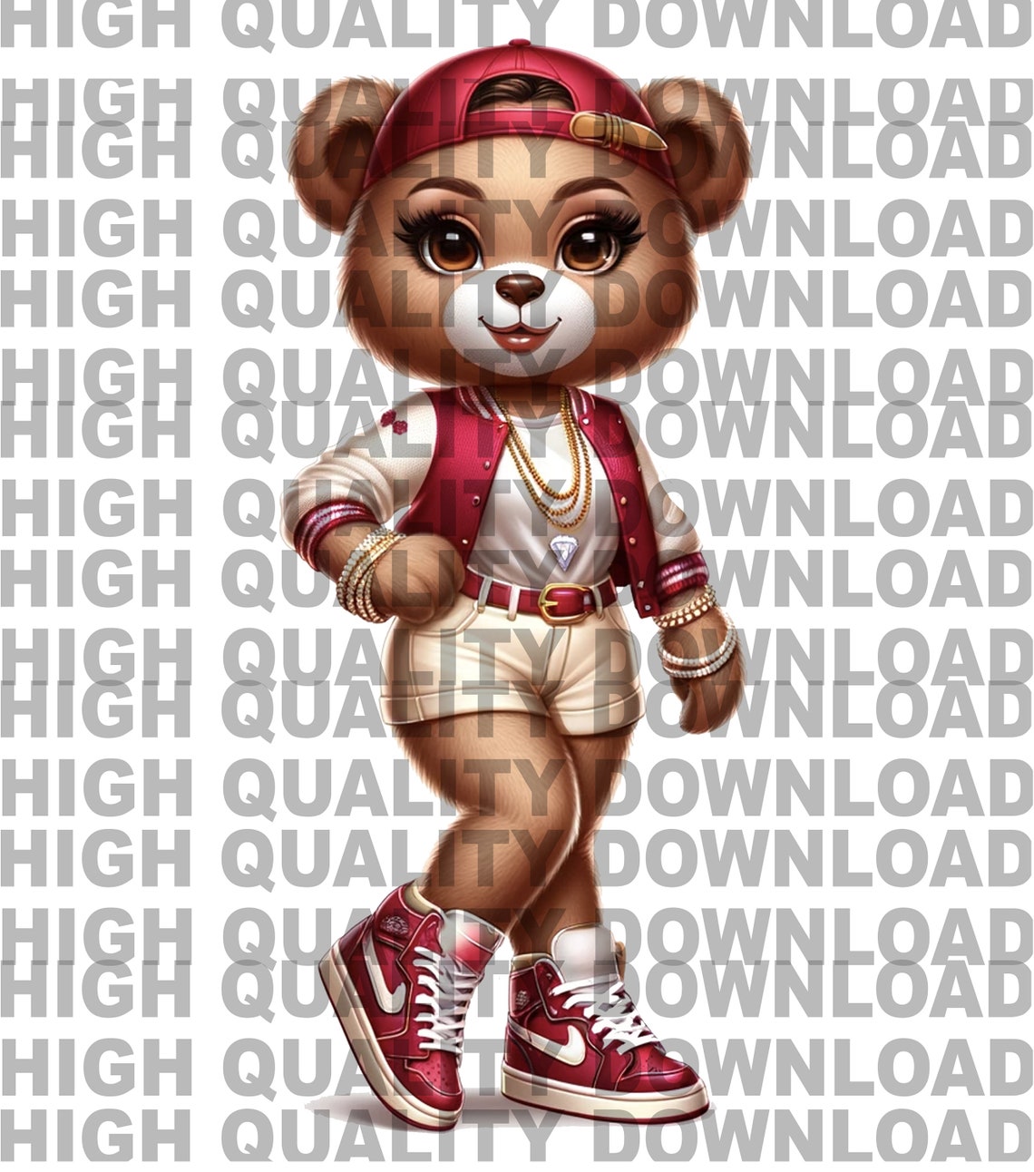 Delta Sigma Theta Teddy Bear PNG: Girl Cartoon Sublimation (digital Download) - Etsy