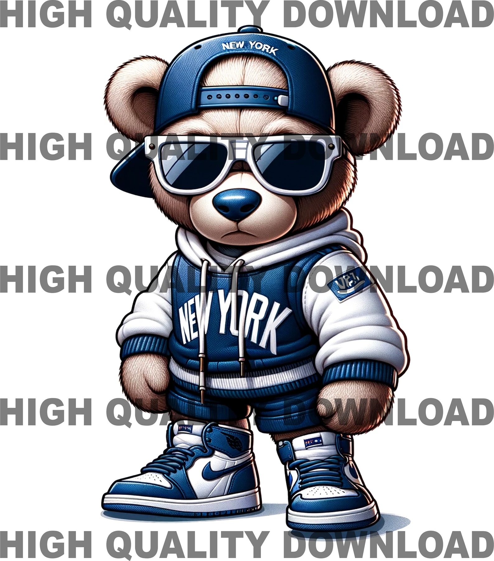 Graffiti Hip Hop Teddy Bear, New York Bear PNG, Cartoon Teddy Bear ...