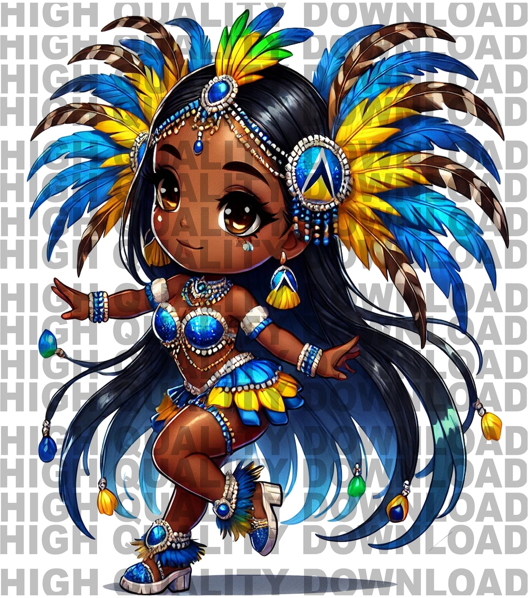 Carnival Chibi, Png, Carnival Festival Girl, Png, Female St Lucian ...
