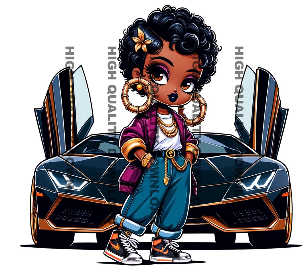 Lambo Betty Png, Black Betty, Betty Png, Female Cartoon, Girl, Bamboo ...