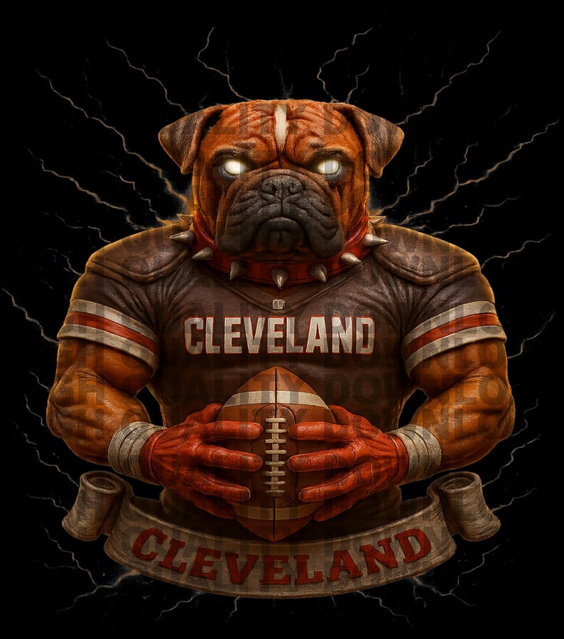 Cleveland Football Bulldog Mascot 3D Png | Digital Download | Cleveland ...