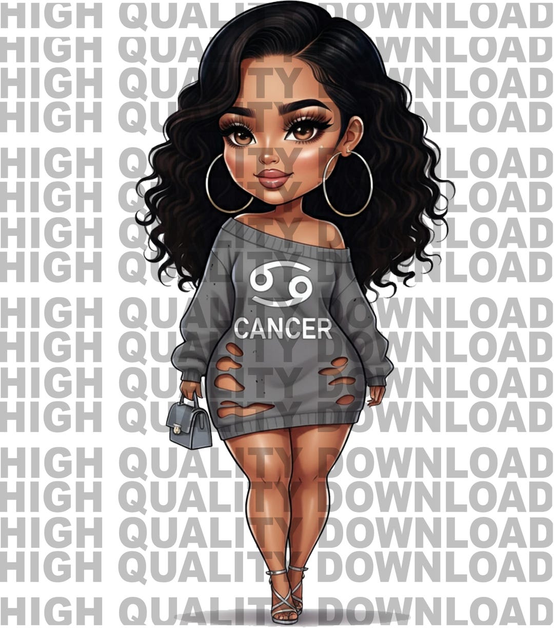 Zodiac Cancer Chibi Girl PNG – Horoscope Sublimation (digital Download ...