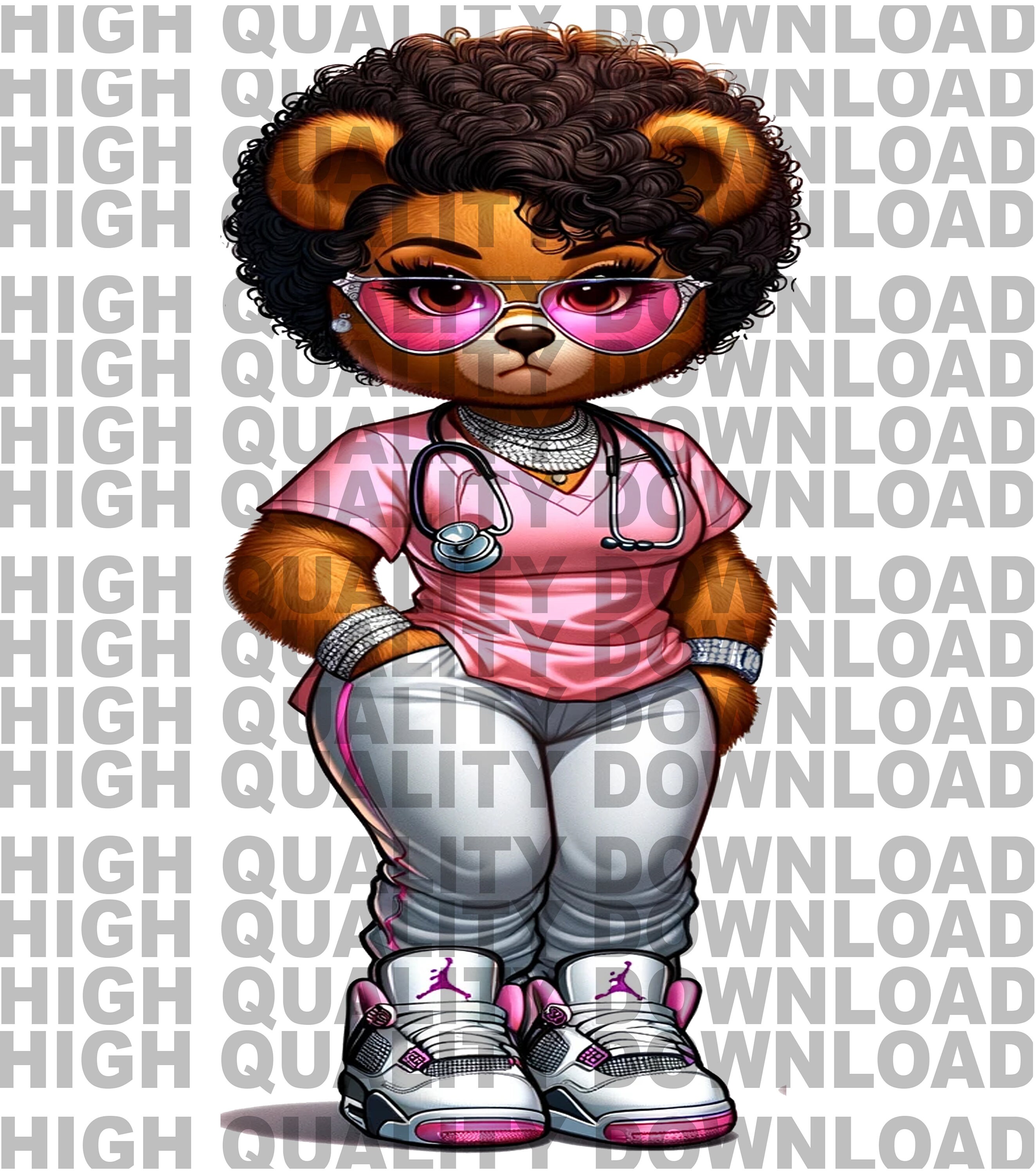 Teddy Bear Nurse PNG, Black Doctor Art (digital Download) - Etsy