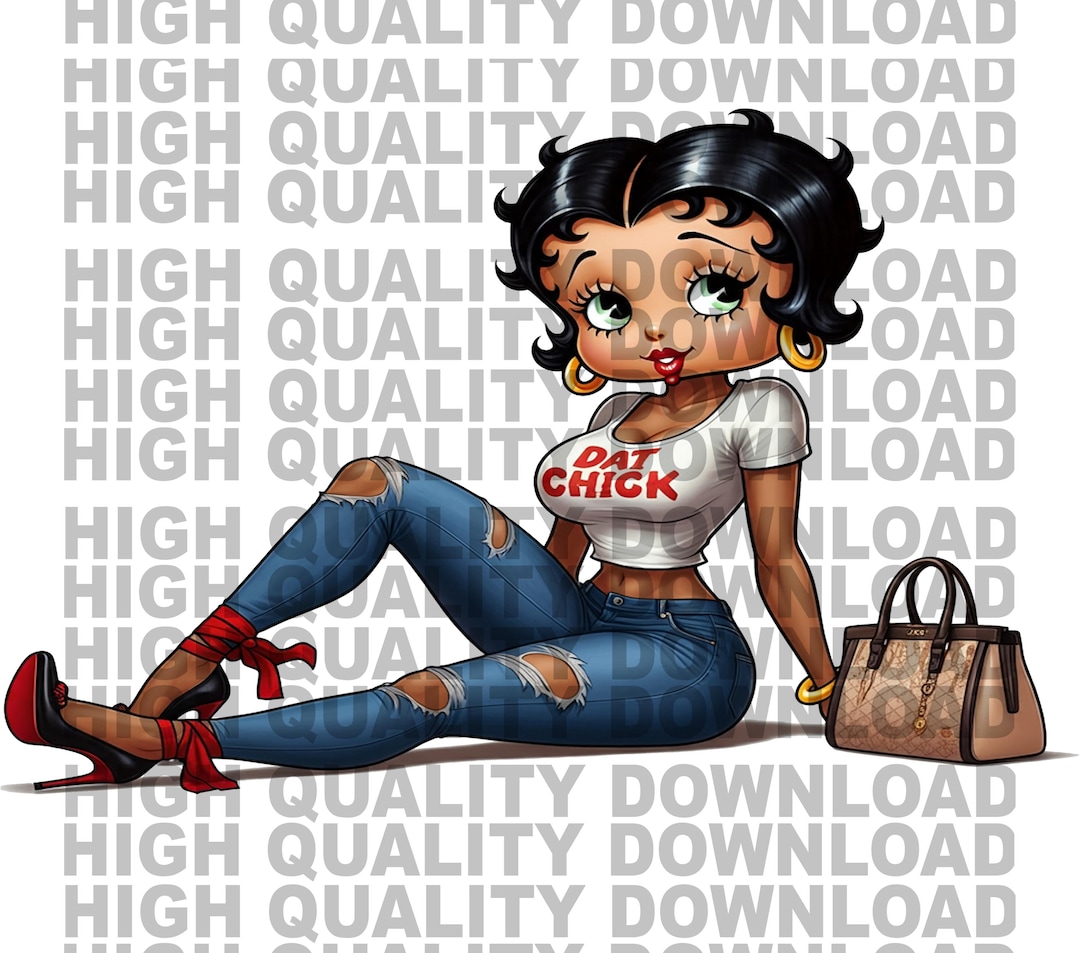 Black Betty Boop Png, Betty Boop, Red Heels, DTF, Heat Transfer, Dat ...