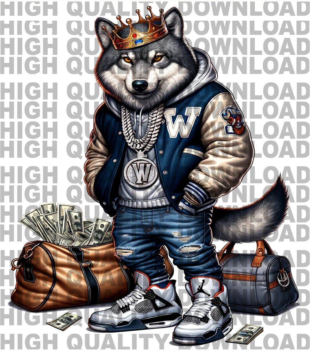 Graffiti Hip Hop Wolf, Cartoon Wolf, King Wolf Png, Sublimation ...