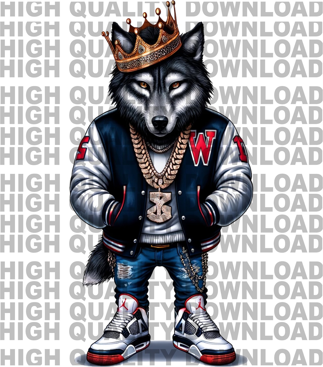 Graffiti Hip Hop Wolf, Cartoon Wolf, King Wolf Png, Sublimation ...
