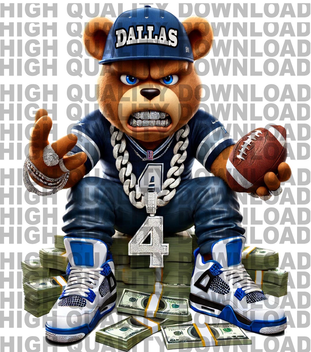 Dallas Teddy Bear Png, PNG, Dallas Football Inspired Png, Digital ...