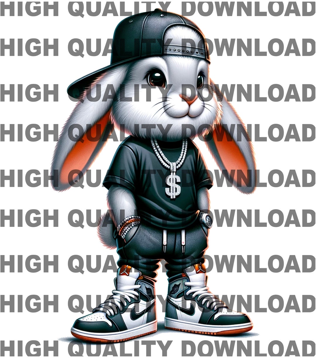 Graffiti Hip Hop Rabbit Holding Money, Cartoon Bunny Rabbit, Cash ...