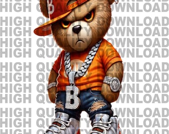 Unique Hip Hop Teddy Bear Art 1 of 1 Digital PNG Download Only 1 ...