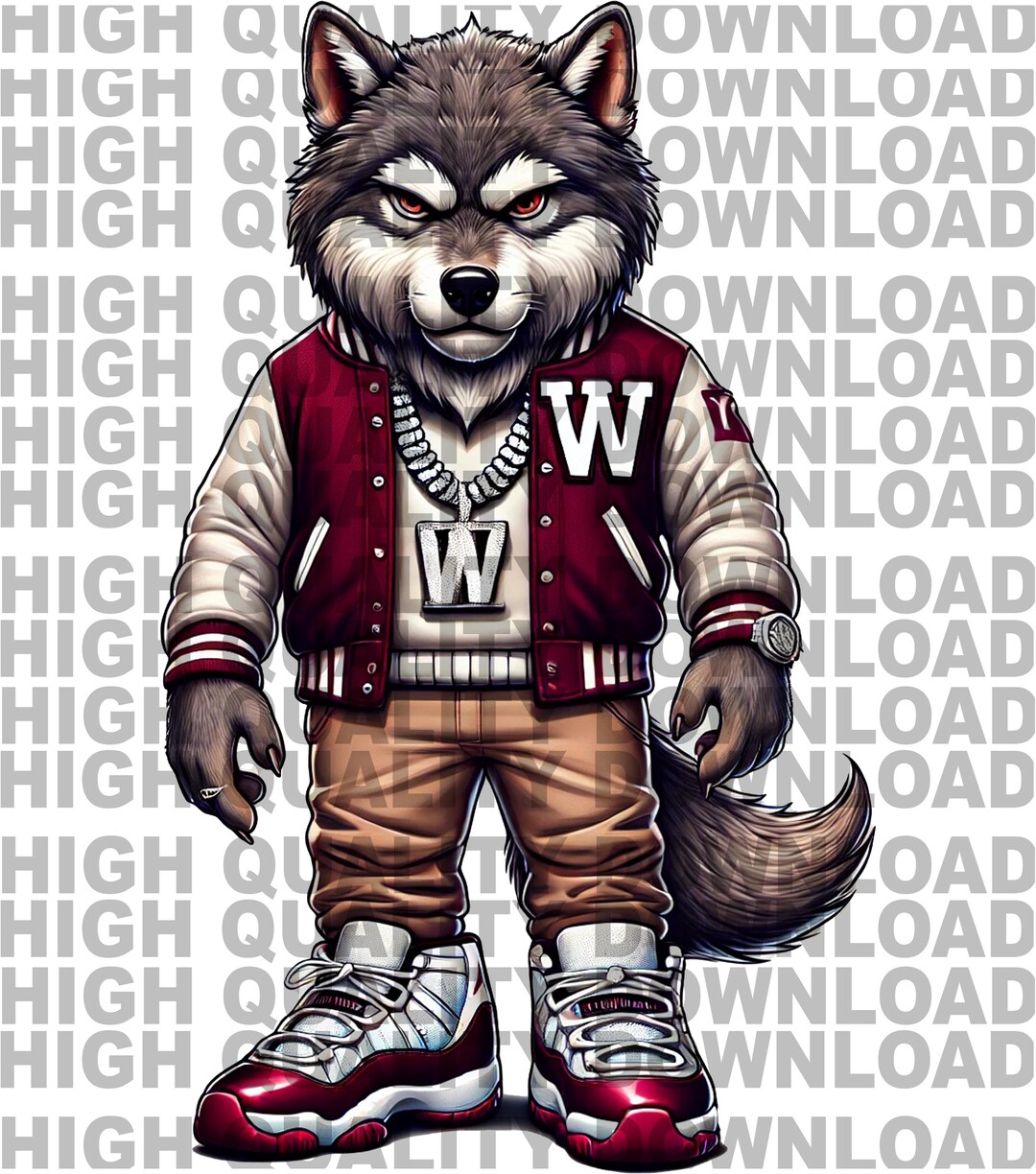 Graffiti Hip Hop Wolf, Burgundy Cartoon Wolf, King Wolf Png ...