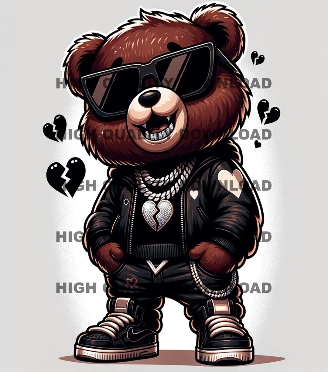 Graffiti Hip Hop Teddy Bear, Cartoon Teddy Bear, Sublimation, Digital ...