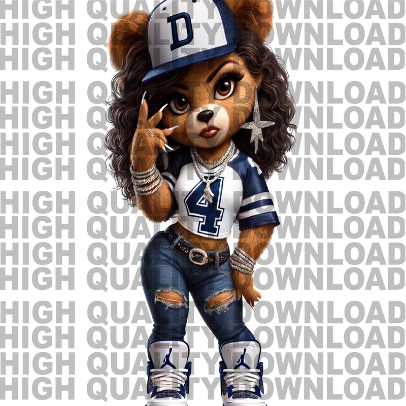 Dallas Cowboy Girl With Afro - Etsy