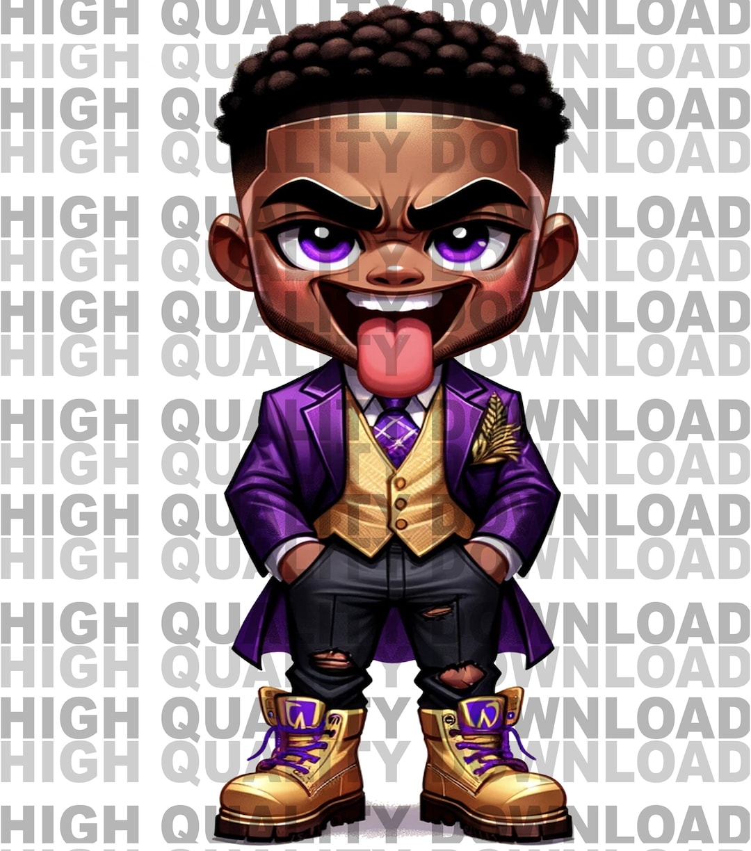 Purple and Gold Chibi Digital Download Digital Download - Etsy