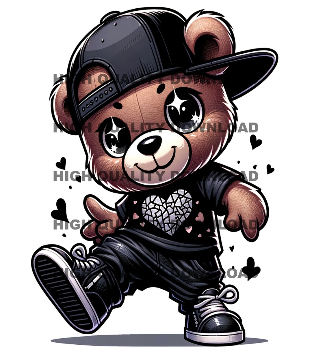 Hip Hop Teddy Bear Graffiti Art: T-shirt Design (digital Download) - Etsy