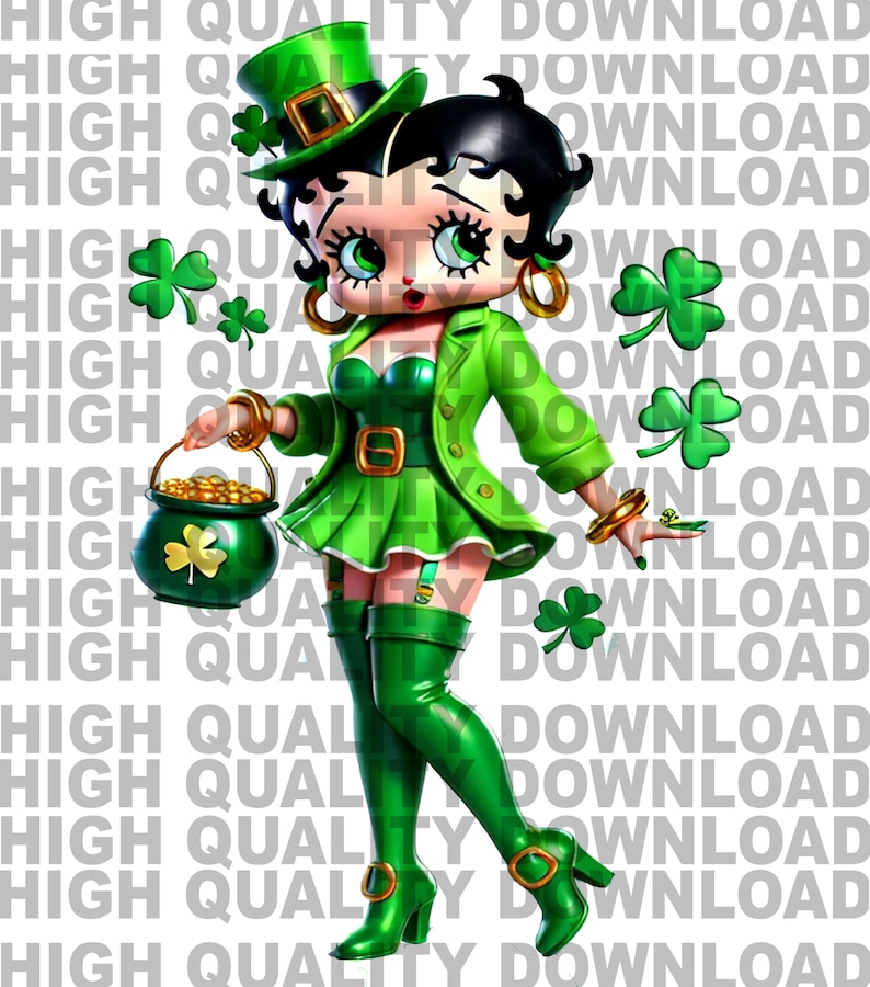 St Patricks Day Betty Boop PNG, Sublimation (digital Download) - Etsy