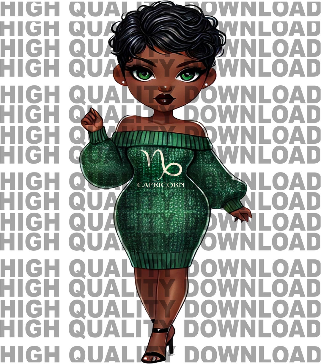 Capricorn Zodiac Chibi Female PNG – Cartoon Digital Download - Etsy