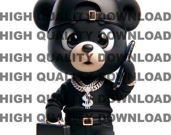 Hip Hop Teddy Bear Graffiti Cartoon - Dready Bear Digital Download PNG ...