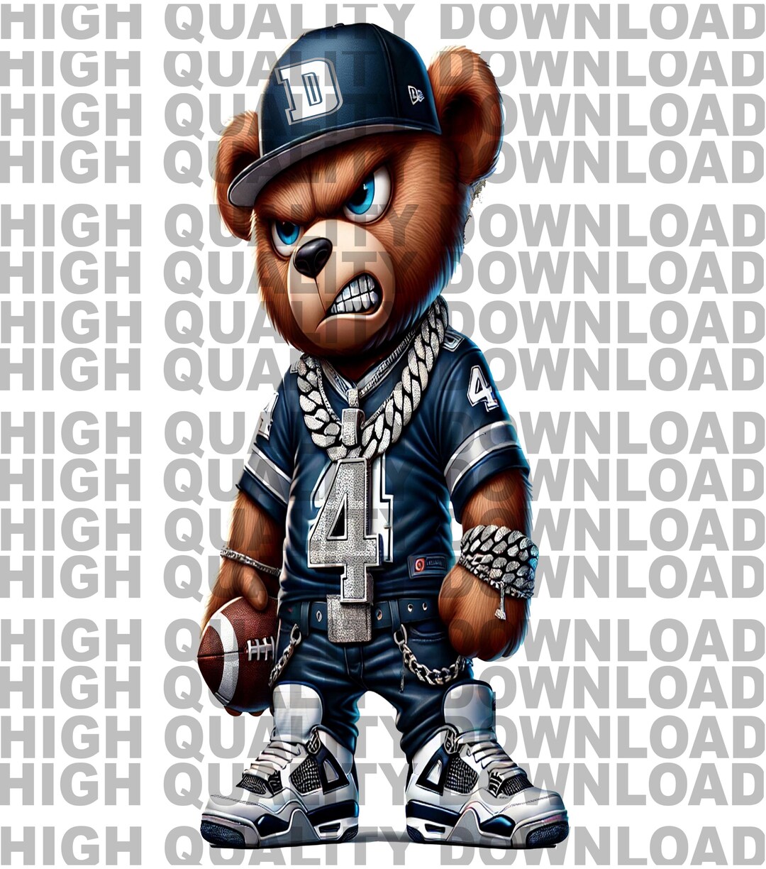Dallas Teddy Bear PNG, Football Fan Art (digital Download) - Etsy