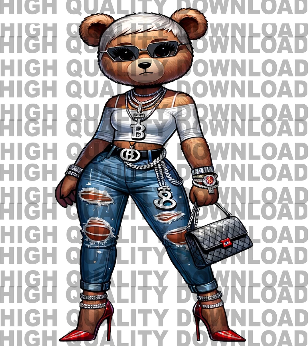 Graffiti Hip Hop Teddy Bear, Female Teddy Bear, Cartoon Girl Teddy Bear ...