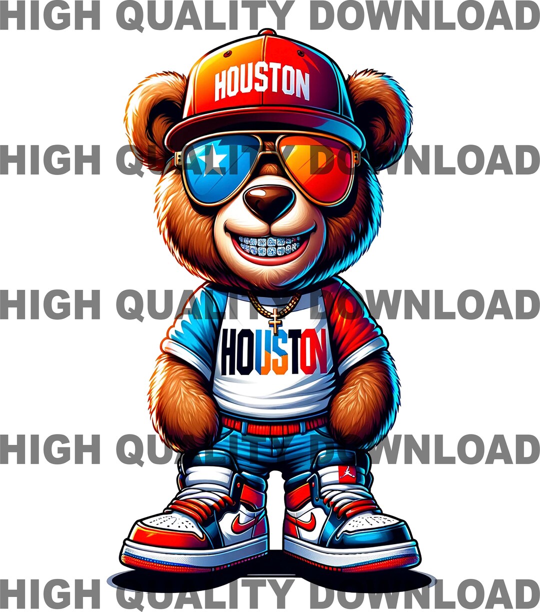 Graffiti Hip Hop Teddy Bear, Houston Bear PNG, Cartoon Teddy Bear ...
