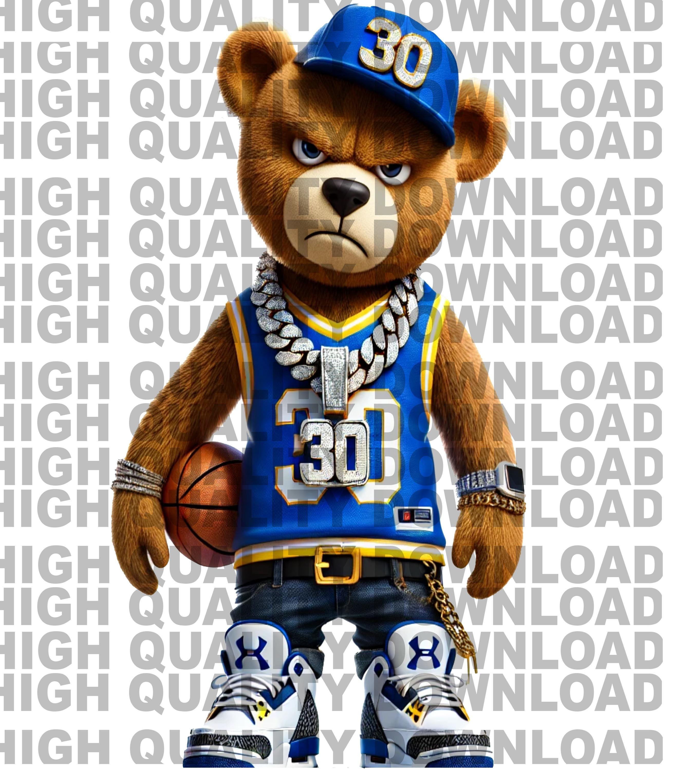 Golden State Basketball Teddy Bear PNG: Streetwear Digital Download - Etsy
