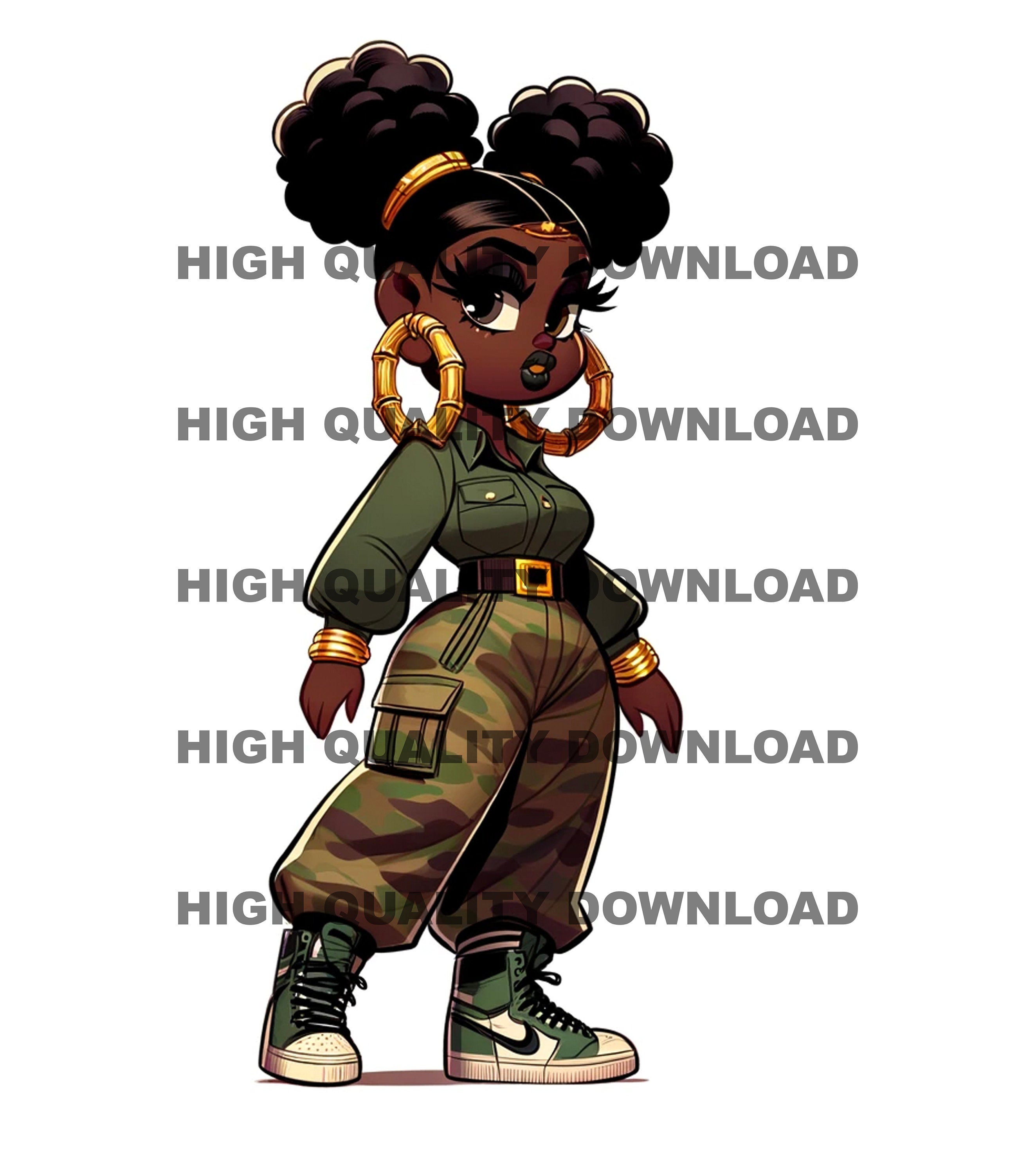 Betty Boop Png Black Betty Betty Png Female Girl Cartoon Bamboo Earrings Army Fatigue