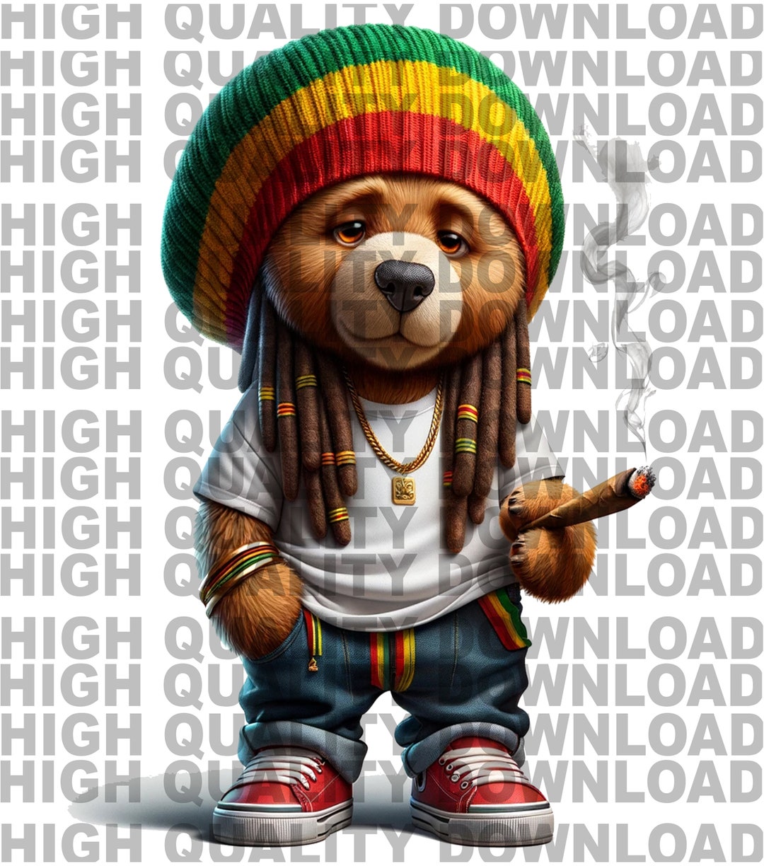 Jamaican Rastafarian Hip Hop Teddy Bear, Cartoon Teddy Bear ...