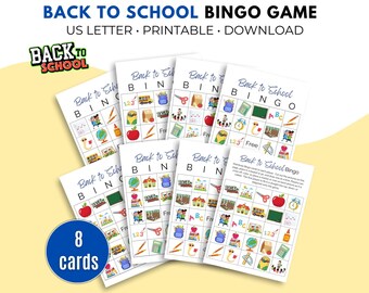 Back to School Printable Bingo Game - Etsy