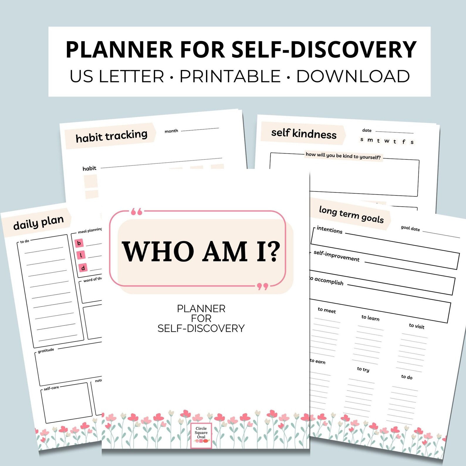 Self-discovery Planner, Who Am I Planner for Personal Grwoth - Etsy