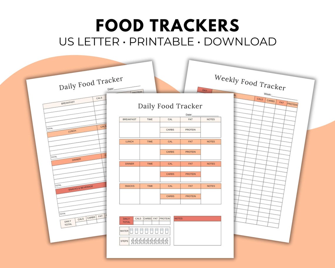 Food Tracker, Daily and Weekly Food Log, Calorie Counter, Carb and ...