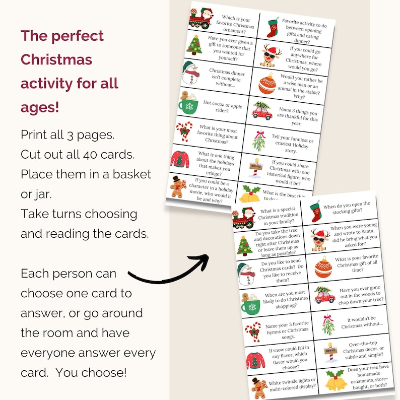 Christmas Conversation Starters - Etsy