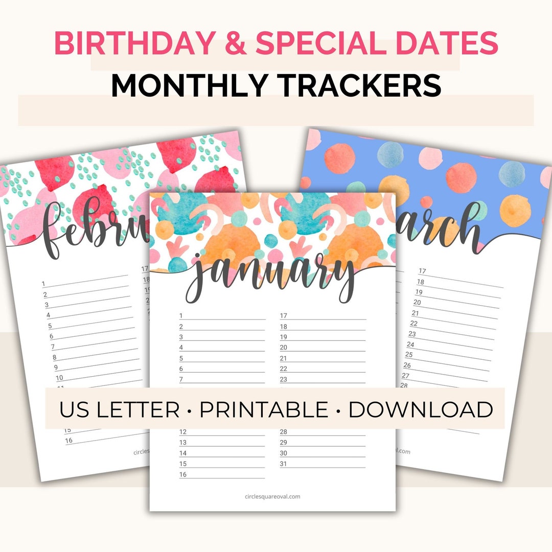 Birthday Tracker, Anniversary Tracker, Birthday Recorder, Special Dates ...