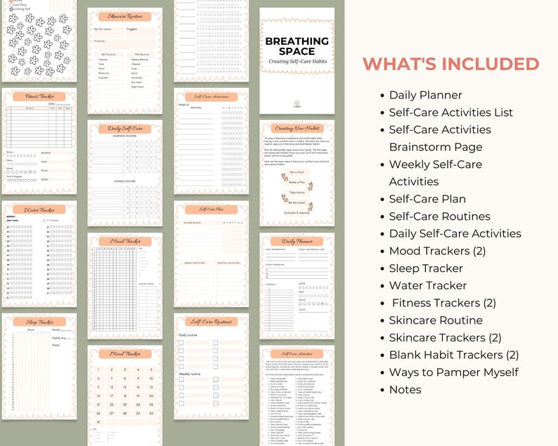 Self-care Habit Trackers, Self-care Habit Workbook - Etsy