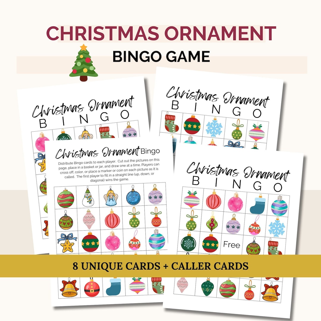 Christmas Ornament Bingo Game, Christmas Fun Activity - Etsy