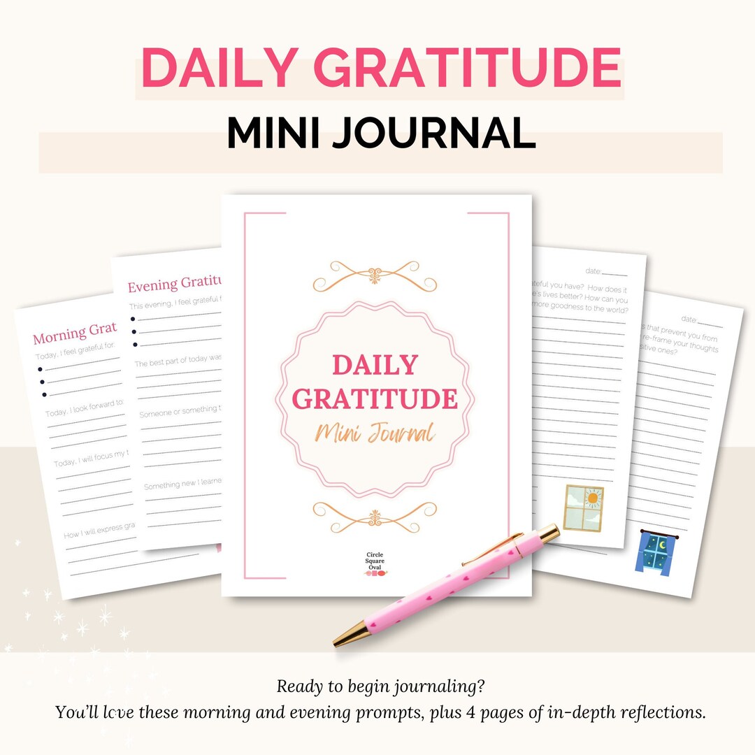 Daily Gratitude Journal, Mini Journal, Starter Journal, Writing Prompts ...